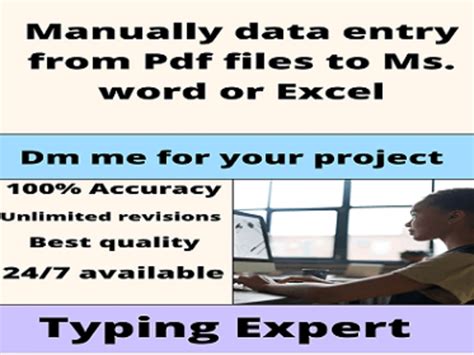Retyping Of Data Manually From Pdf File Into Ms Word And Ms Excel