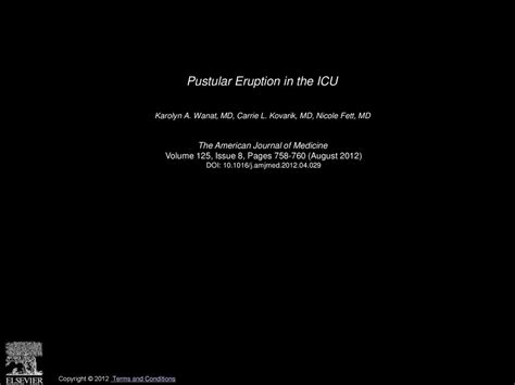 Pustular Eruption In The Icu Ppt Download