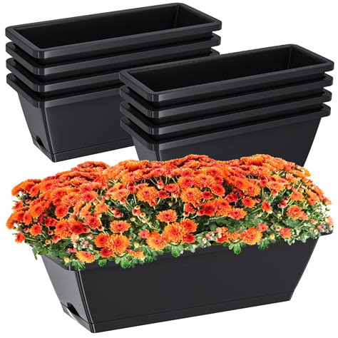 Rectangle Window Boxes Planters 8 Pcs 17 Inch Long