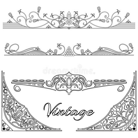 Set Border Design Element Stock Vector Illustration Of Formal 58200099
