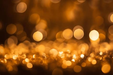 Premium Photo Golden Bokeh Lights Background