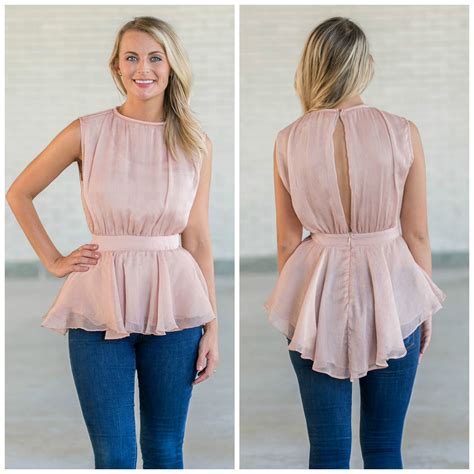 Pair This Rose Peplum Top With Denim Or Black Skinny Pants For A Chic