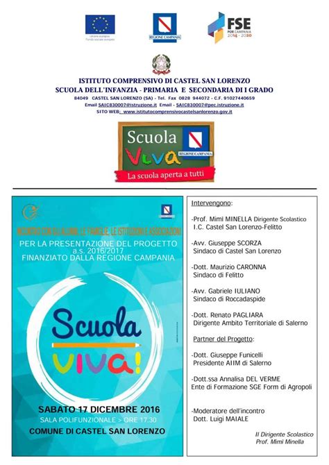 Bando Di Reclutamento Alunni Progetto “scuola Viva” Pro Loco Felitto