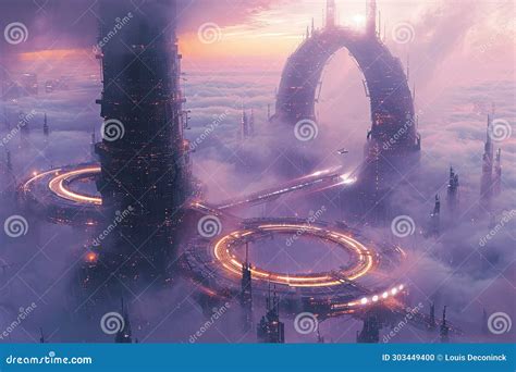 A Colossal Ring Structure Encircling A Bustling Cityscape Its Surface