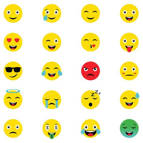 Emoticon Set Clipart Transparent Background Emoticon Faces Gestures