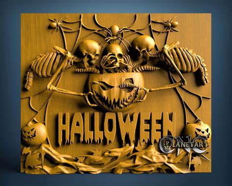 Halloween Pumpkin And Skeleton 3d Stl Model 7048 Cnc Planet Art