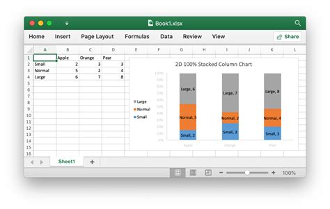 2D 100 Stacked Column Chart Excelize Document