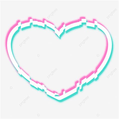 Efecto De Borde De Falla Del Corazón Png PNG Vector Borde De Falla