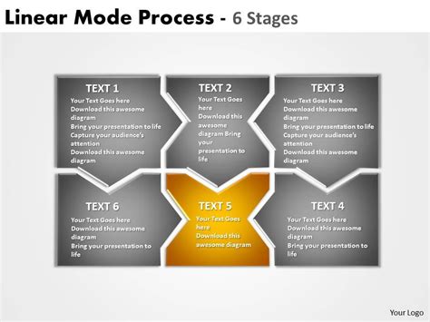 Linear Mode Process 6 Stages PowerPoint Slide Images PPT Design Templates Presentation