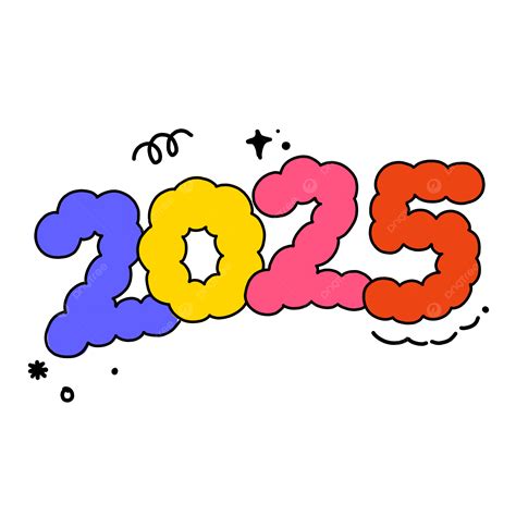 รูปสีสันปี 2025 Png น่ารัก 2025 ปีใหม่ภาพ Png และ Psd สำหรับดาวน์