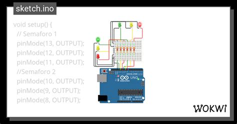 2 SEMAFOROS Wokwi ESP32 STM32 Arduino Simulator