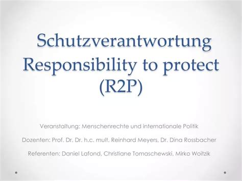 PPT Schutzverantwortung Responsibility To Protect R2P PowerPoint