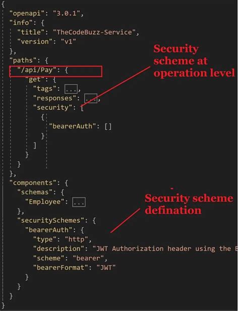 Swagger Json Openapi 30 Spec For Authorization Bearer