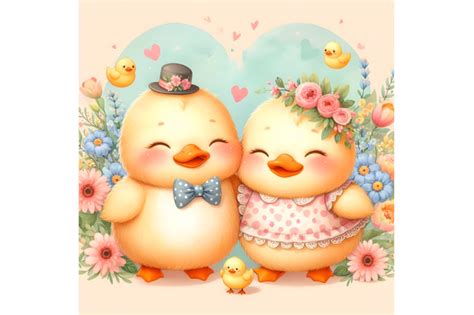 Chubby Cute Couple Duck Love By Dianaxstoyanova Thehungryjpeg