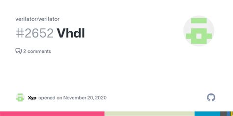 Vhdl · Issue 2652 · Verilatorverilator · Github