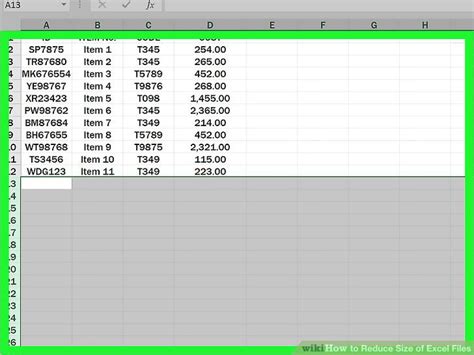 6 ways to reduce size of excel files wikihow