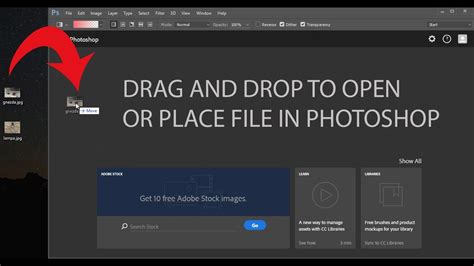 Drag And Drop To Open Or Place File In Photoshop Youtube