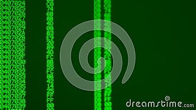 Green Glowing Computer Program Assembler Source Code On Computer Screen