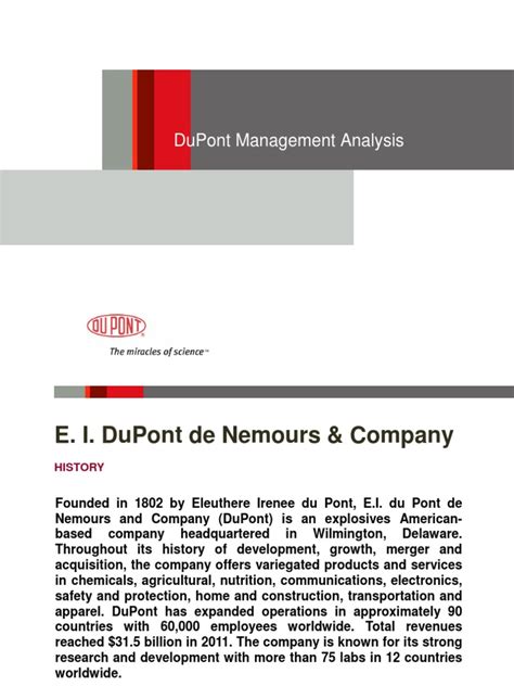 Dupont Strategic Analysis Download Free Pdf Du Pont Strategic