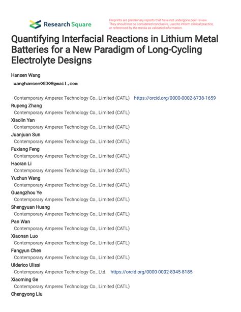 Pdf Quantifying Interfacial Reactions In Lithium Metal Batteries For A New Paradigm Of Long