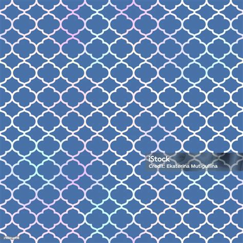 모로코 완벽 한 패턴입니다 블루 이슬람 배경입니다 모스크 창 홀로그램 그라디언트 그리드 모자이크 질감 Eid Mubarak에 대한 스톡 벡터 아트 및 기타 이미지 Istock
