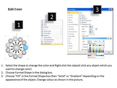 D Diverging Stages Of Single Process Circular Flow Arrow Chart PowerPoint Slides