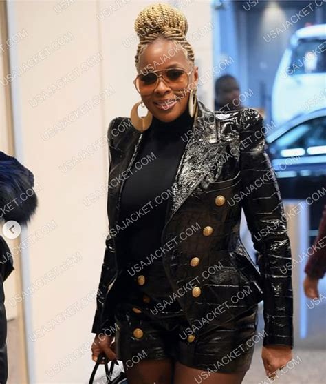 Cbs Mornings Mary J Blige Leather Blazer Usa Jacket
