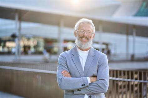 Premium Photo Confident Happy Mature Older Business Man Standing