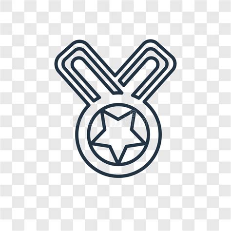 Icono Linear Del Vector Del Concepto De La Medalla Aislado En Backgro