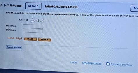 Solved Find The Absolute Maximum Value And The Absolute