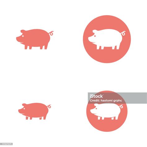 간단한 돼지 로고 디자인 돼지 농장 레스토랑 비즈니스 돼지 고기 센터 벡터 고기에 대한 스톡 벡터 아트 및 기타 이미지 고기 귀여운 농업 Istock