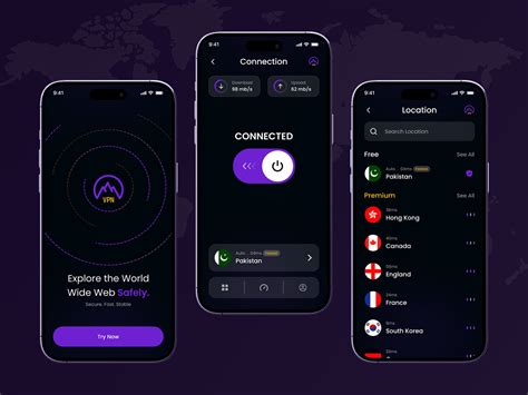 Vpn Mobile App Ui Design Behance