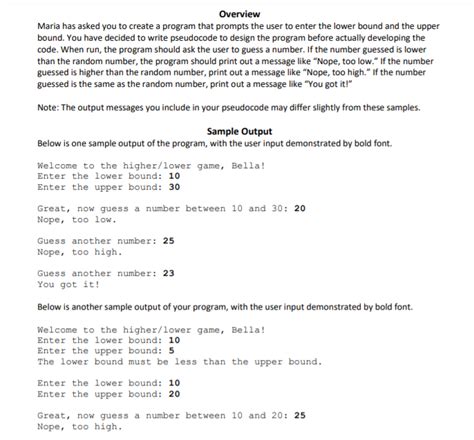 Solved Answer In Pseudocode ONLY Overview In This Chegg Com