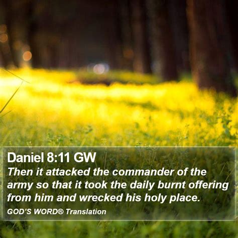 Daniel 8 11 Gw Then It Attacked The Commander Of The Army So