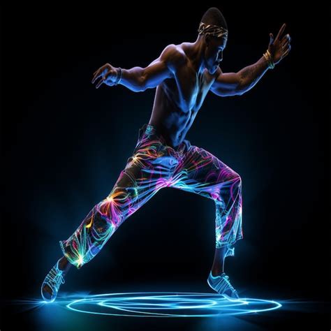 Premium Photo Full Length Human Made From Glowing Edges And Polygons