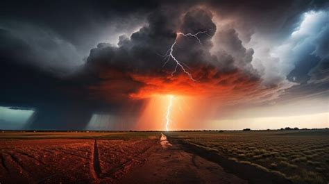 Premium Ai Image Lightning Over Open Plains