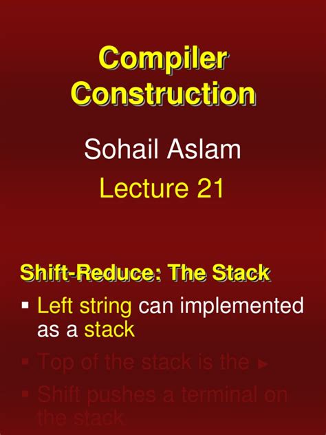 Compiler Construction Sohail Aslam Pdf Parsing Formalism Deductive