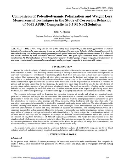 Admin 10 Comparison Of Potentiodynamic Polarization And Weight Loss