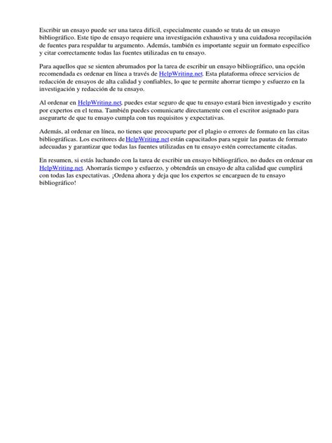 Cómo Escribir Un Ensayo Bibliográfico Pdf Scribd Websites