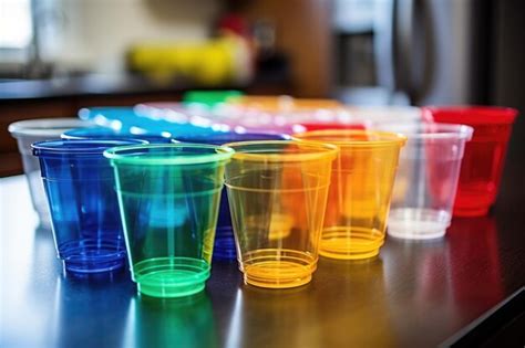 Premium AI Image Assortment Of Different Size Cups On A Table