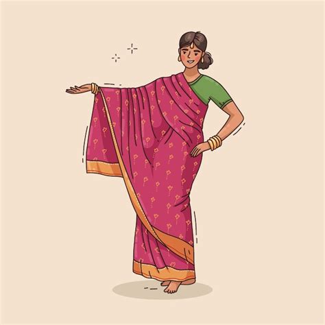 Saree Art Vectors And Illustrations For Free Download
