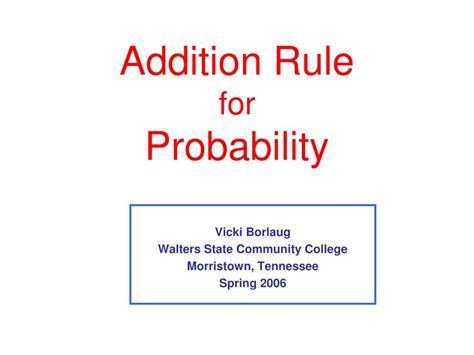 PPT Addition Rule For Probability PowerPoint Presentation Free