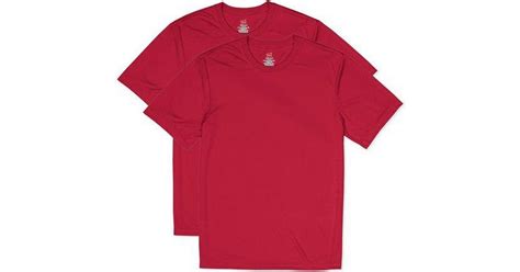 Hanes Sport Cool Dri Performance T Shirt 2 Pack Men Deep Red