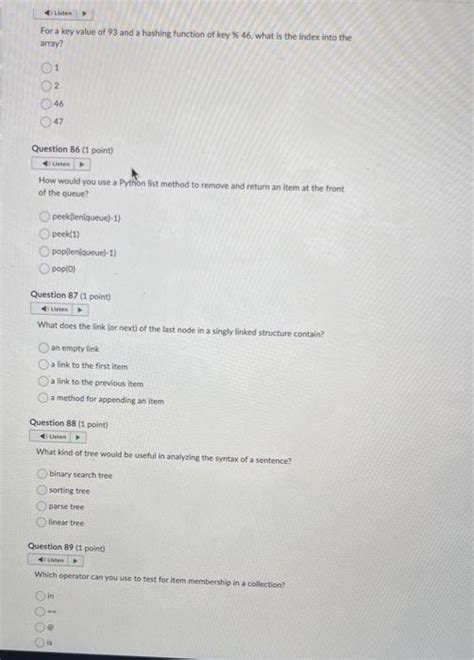 Solved For A Key Value Of 93 And A Hashing Function Of Key