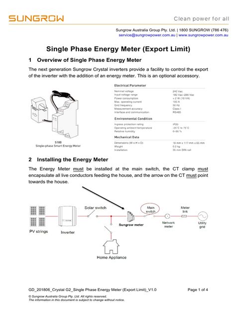 Gd 201806 Crystal G2 Single Phase Energy Meter Export Limit V1 0 Pdf Power