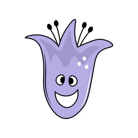 Funny Cartoon Flower Character Vector Illustration 12279371 Vector Art