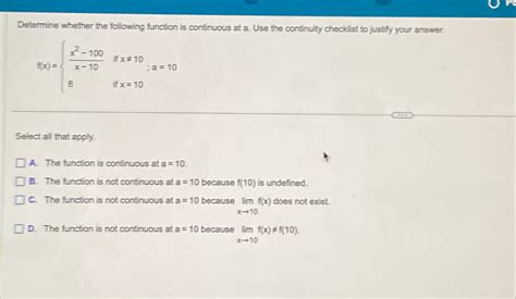 Solved Determine Whether The Following Function Is Chegg Com