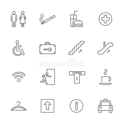 Insieme Dell Icona Del Piatto Della Porta Toilette Del WC Illustrazione