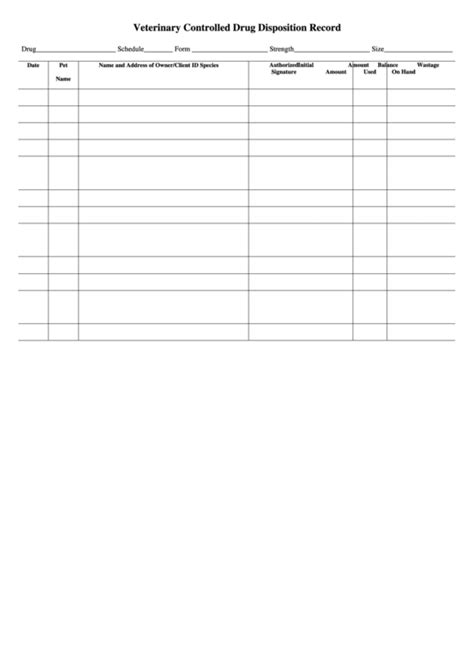 Free Printable Controlled Substance Log