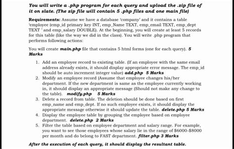 Solved You Will Write A Php Program For Each Query And
